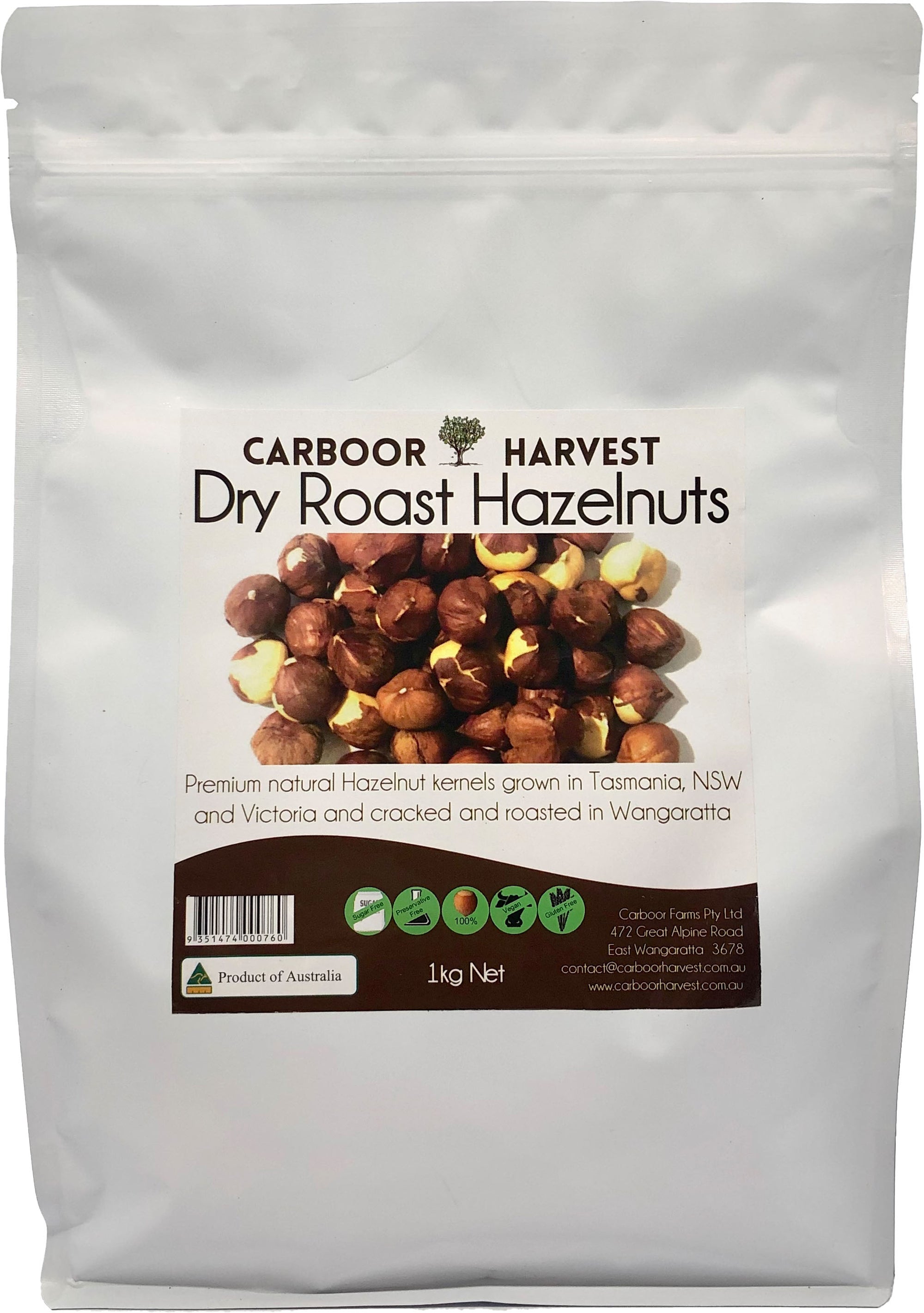Australian roasted hazelnuts – Carboor Harvest